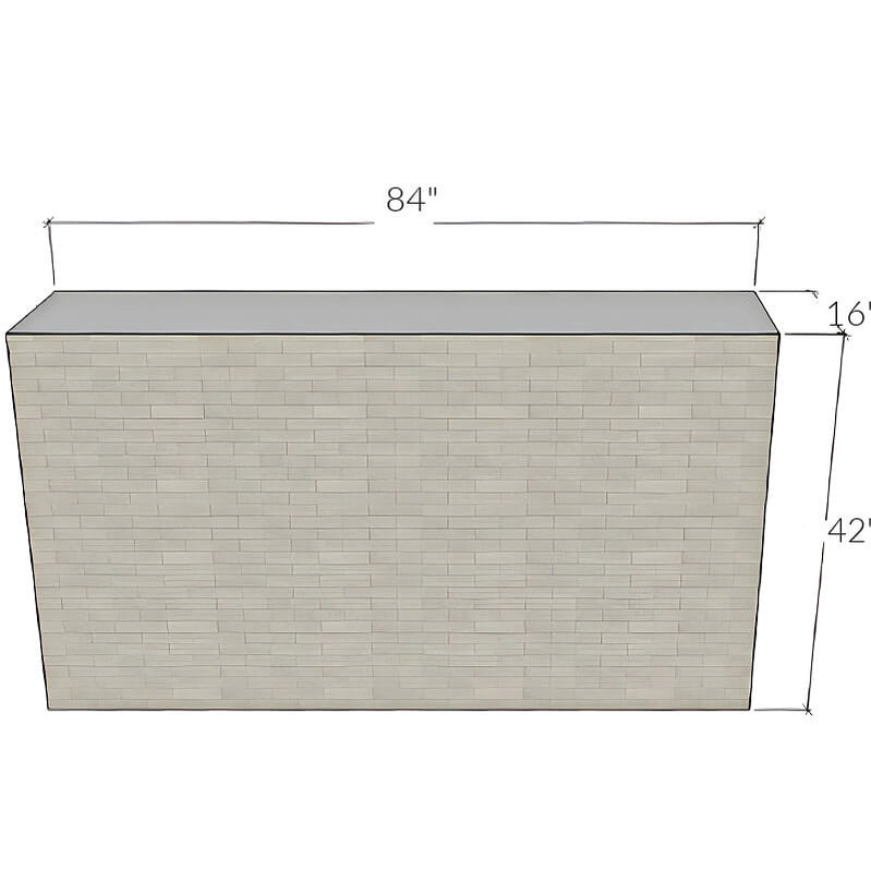Pro-Fit L-Shaped 8 Ft x 6 Ft Unfinished Grill Island w/ 8 Ft Bar
