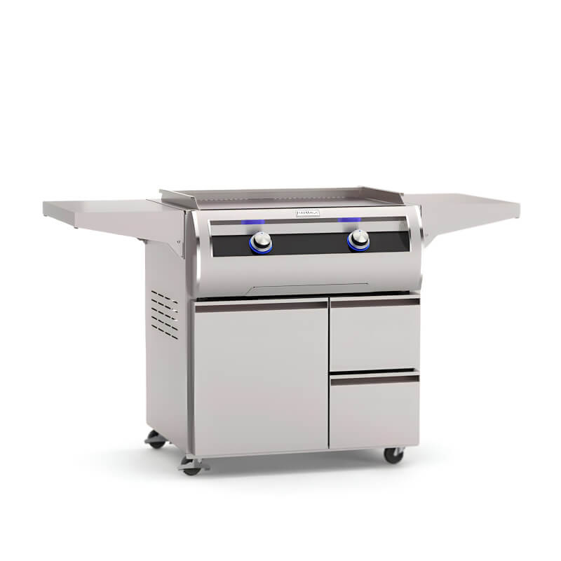 Fire Magic Echelon Diamond Black Glass Gourmet Griddle With Cart — BBQ ...