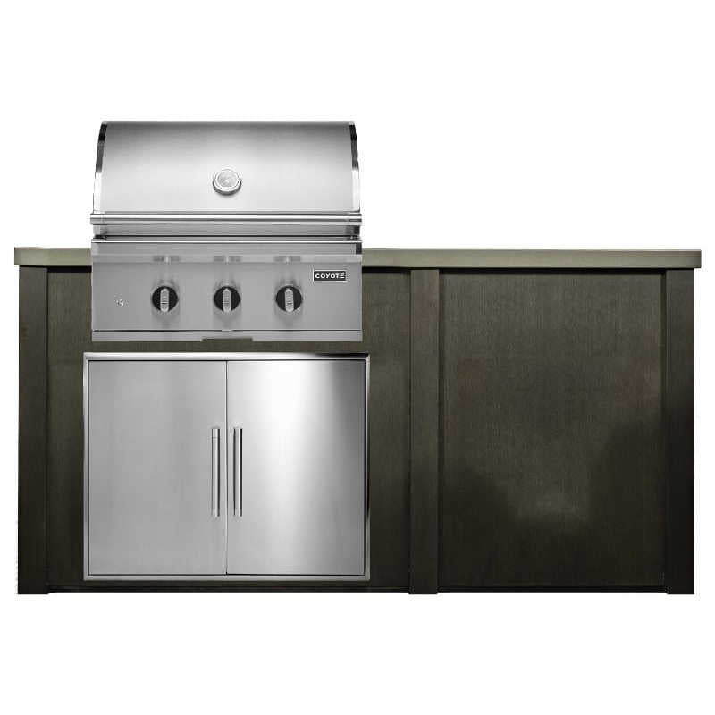 Haven 6 Ft. Outdoor Kitchen Island w/ Coyote SL-Series 30-Inch Gas ...